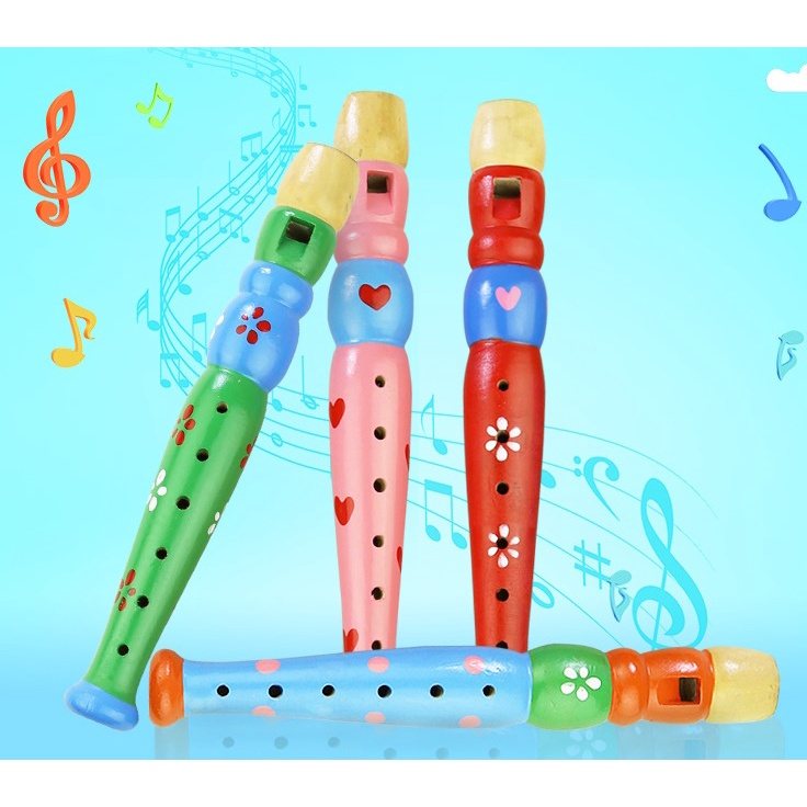 Jual Mainan Edukasi Alat Musik Seruling Kayu Flute Suling Anak 6 Lubang ...