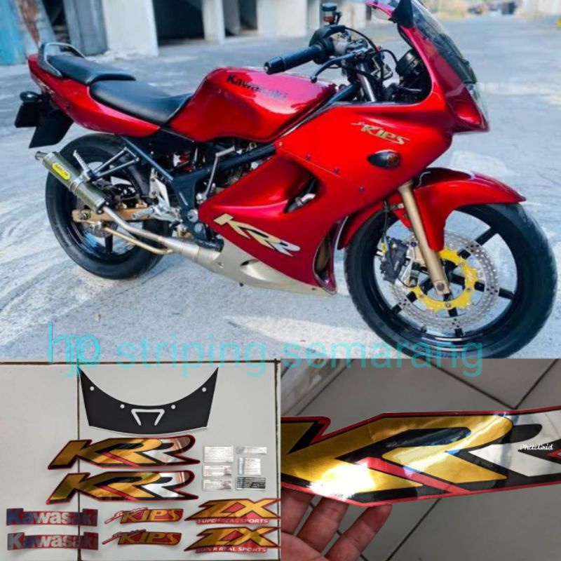 Jual Striping Kawasaki KRR ZX 150 Chrome Merah | Shopee Indonesia