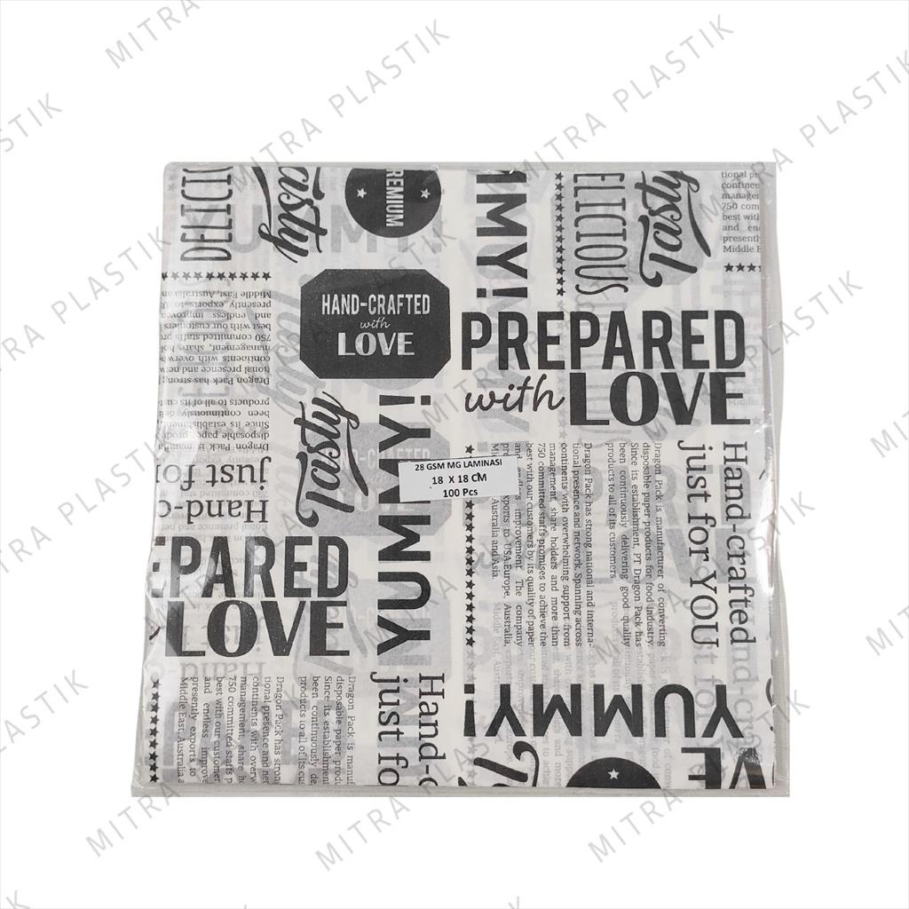 Jual Kertas Nasi Motif 18x18 cm Paper Wrap 100 pcs Printing Laminasi ...