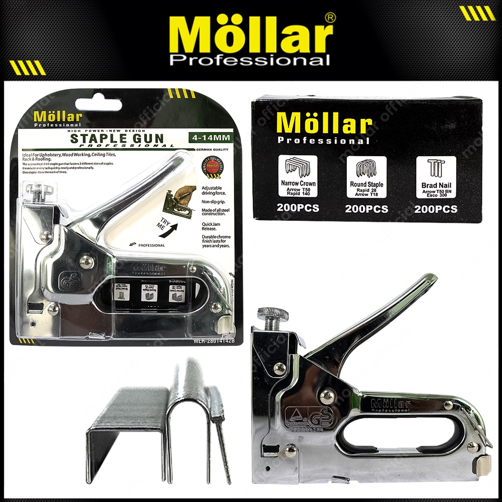 Jual [PAKET] MOLLAR Staple Gun 3 in 1 & MLR Refill Isi Staple Tembak 3 ...