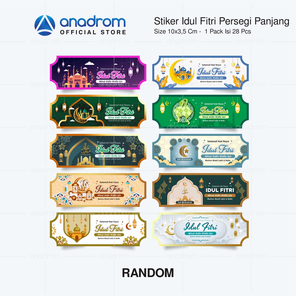 Jual Sticker Label Idul Fitri Persegi Panjang | Sticker Ucapan Lebaran ...