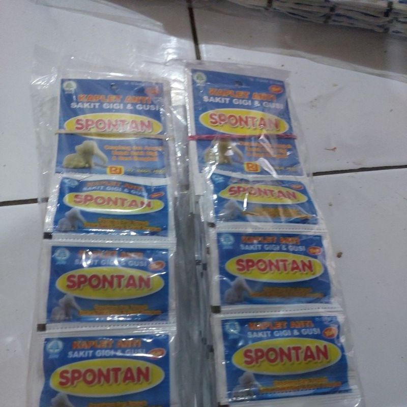 Jual spontan kaplet anti sakit gigi dan gusi isi 12 bungkus | Shopee ...