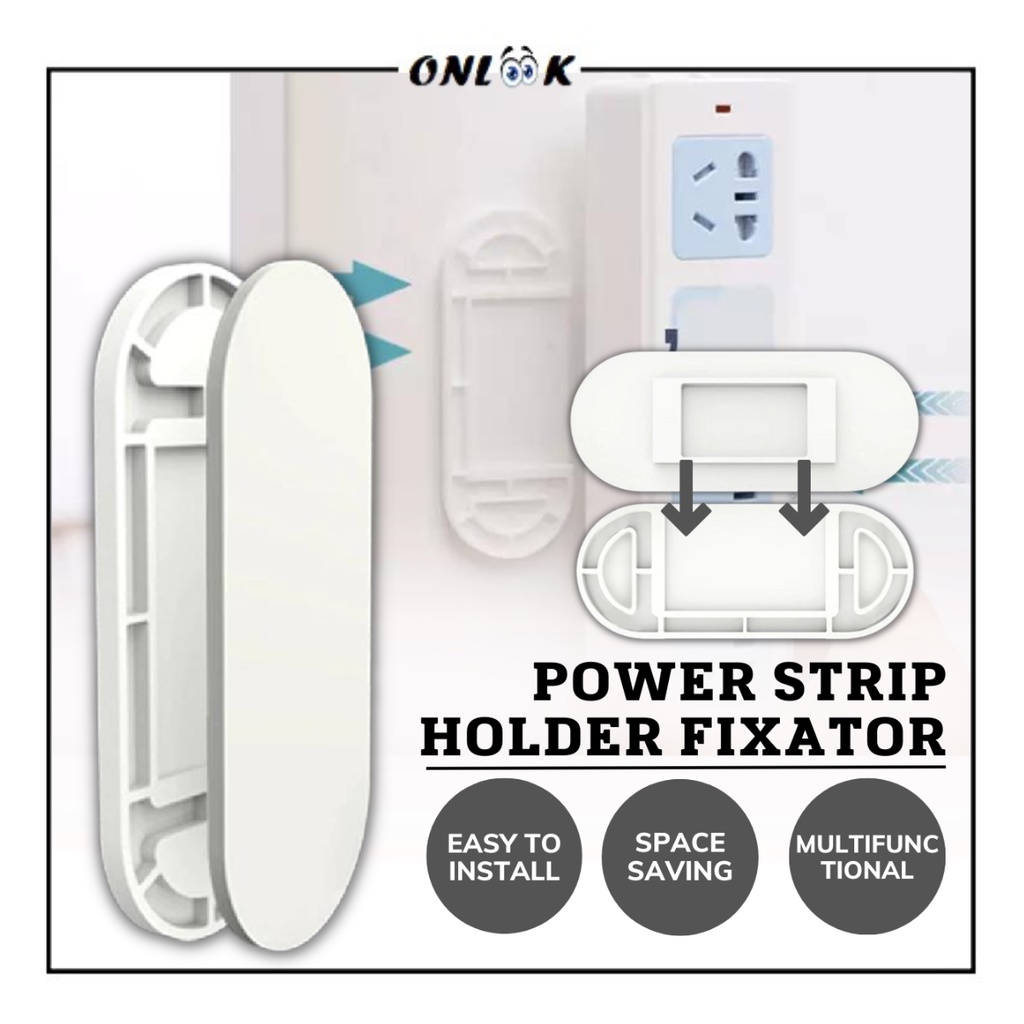 Jual Power Strip Holder Fixator Tempel Dinding Papan Tempelan Stop ...