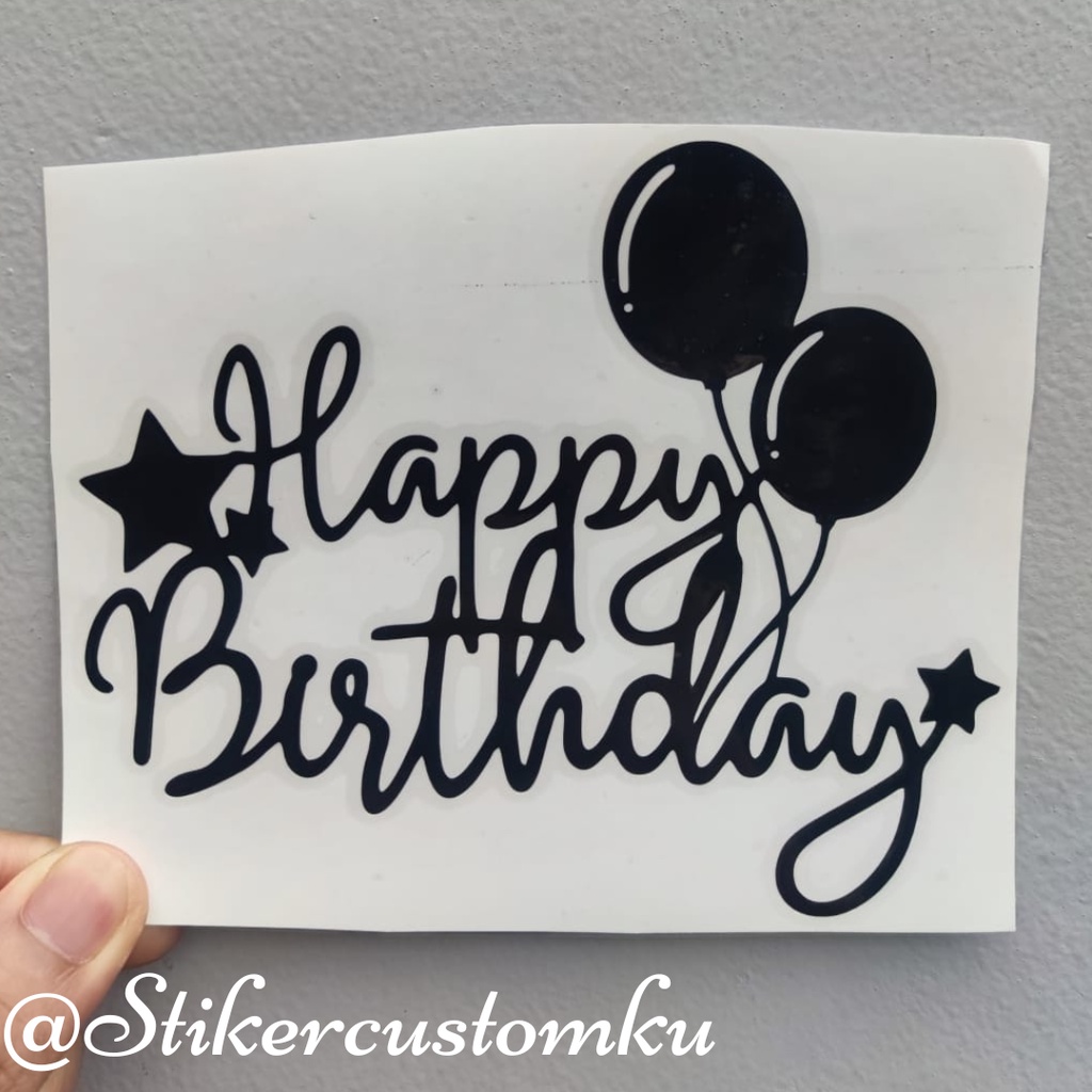 Jual Sticker Balon Happy Birthday Stiker Cutting Balon 2 PVC Stiker ...