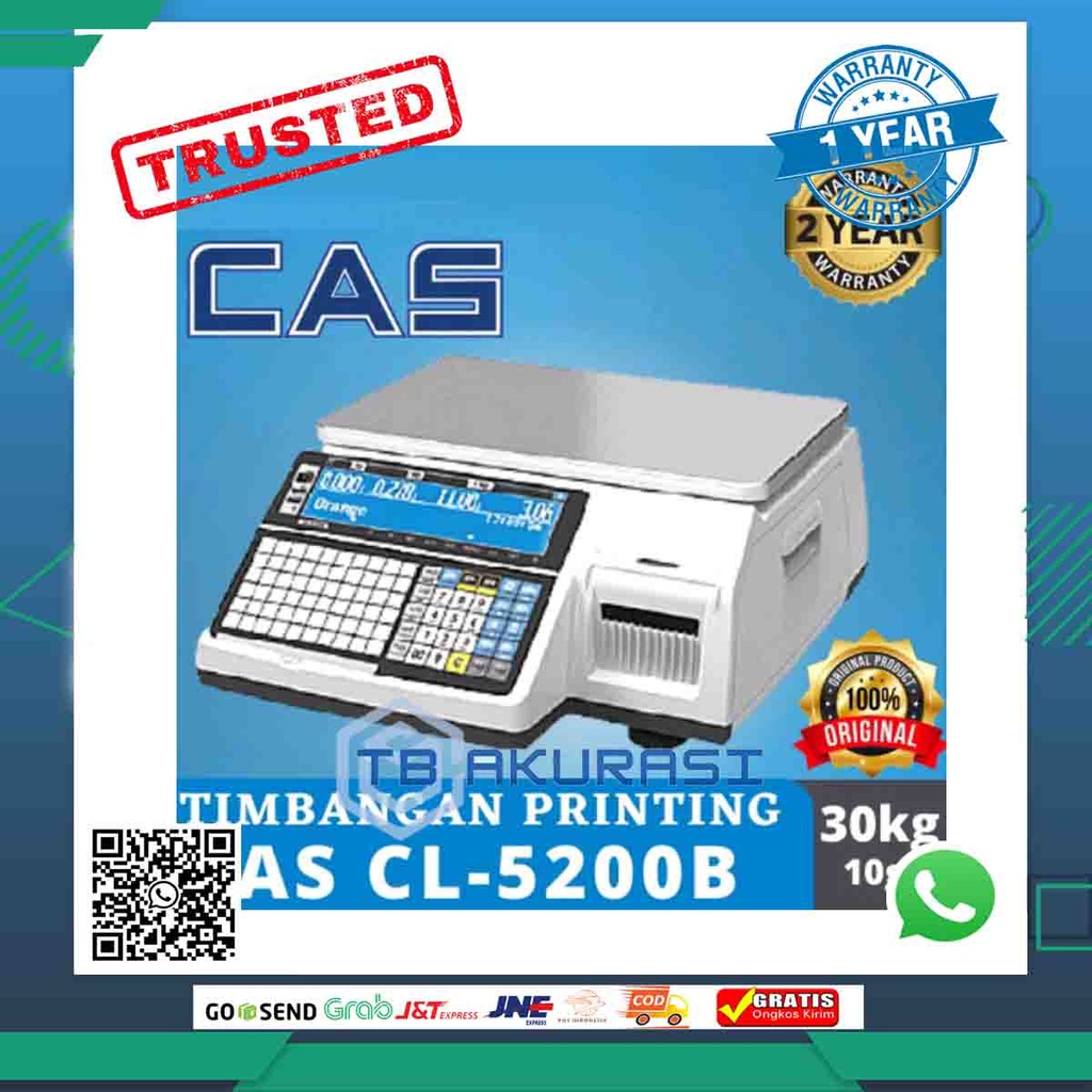 Jual TIMBANGAN DIGITAL CAS CL 5200 LABEL PRINTING BUAH PRINT LABEL TOKO SEMBAKO RARUNG BERAS ...