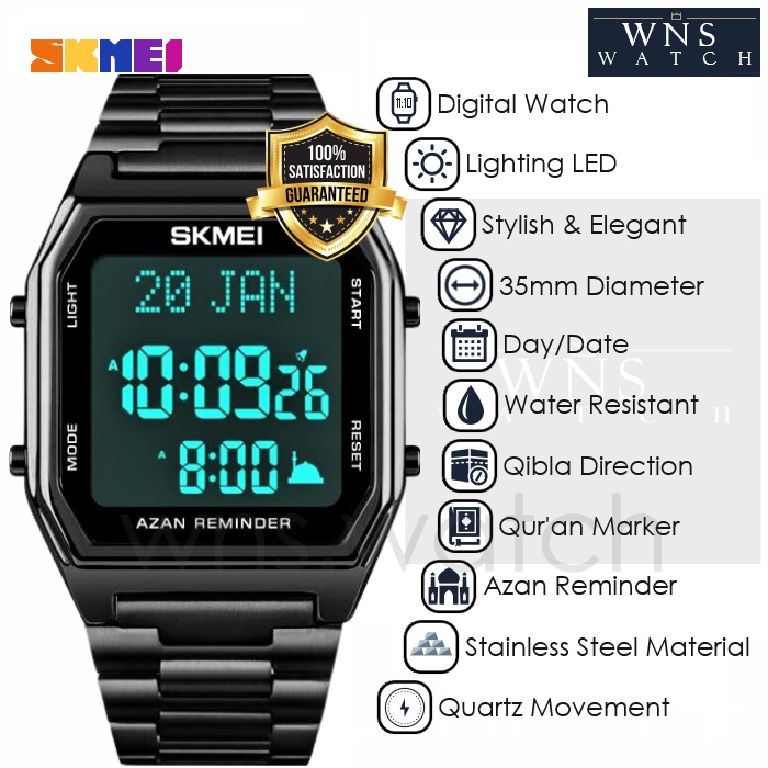 Jual [LIMITED] Jam Tangan Digital Pria Original Muslim Qibla Wristwatch ...