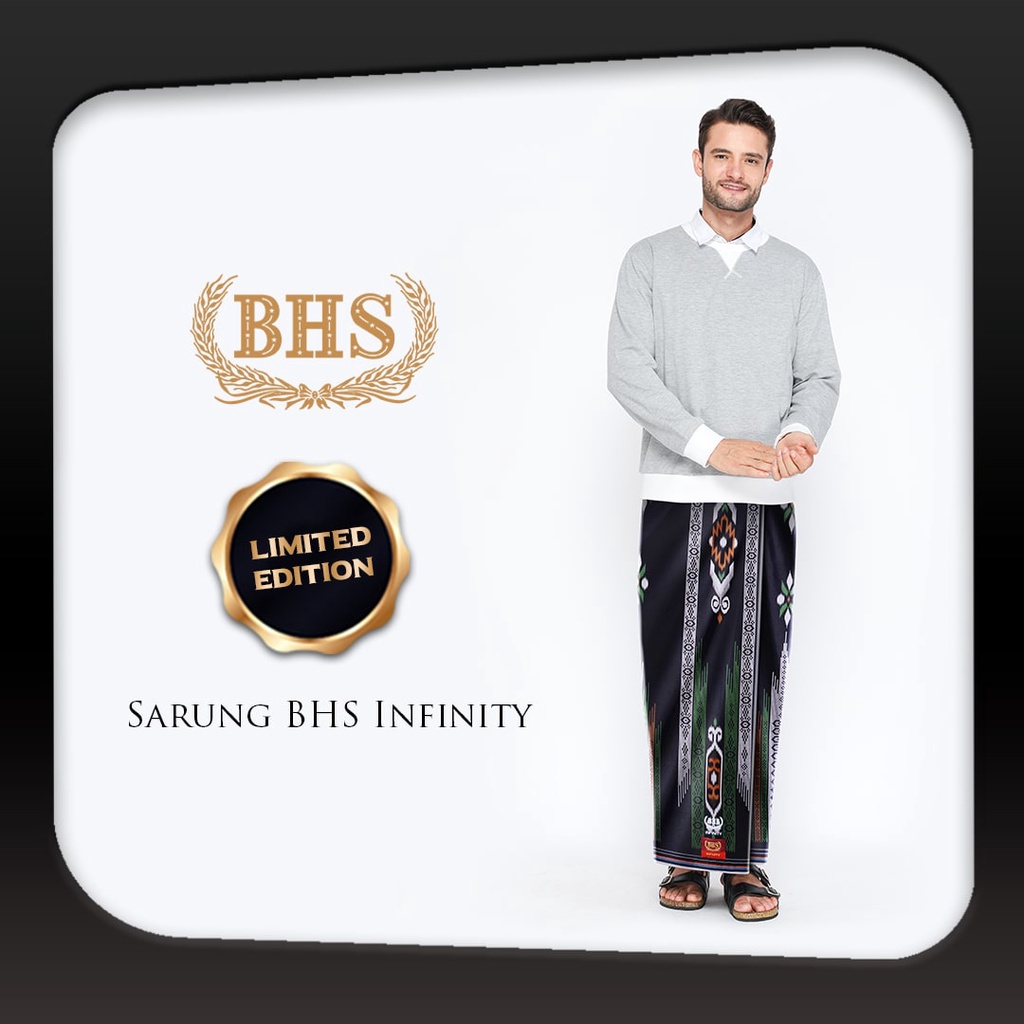 Jual Sarung BHS Infinity Gold Motif V32 PKC Hitam Hijau | Shopee Indonesia