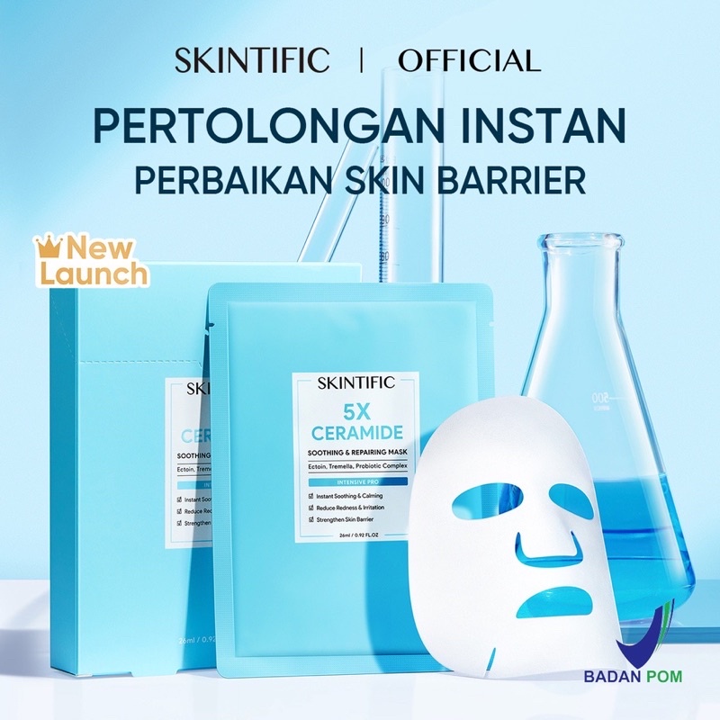 Jual SKINTIFIC 5X CERAMIDE SOOTHING & REPAIRING MASK 26ML (1 BOX ISI 4 ...
