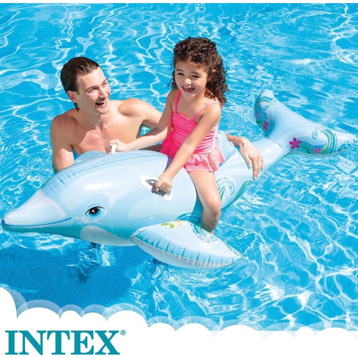 Jual INTEX 58535 Inflatable Lil Dolphin Pool Ride On - 1.75m x 66cm ...