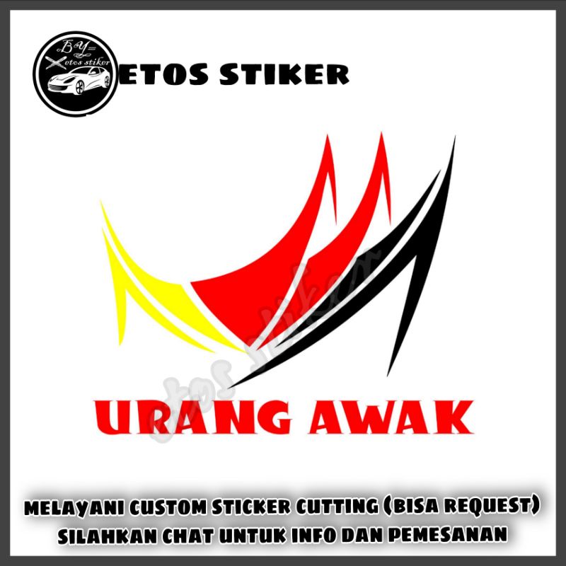 Jual stiker URANG AWAK warna marawa sticker cutting mobil motor laptop ...
