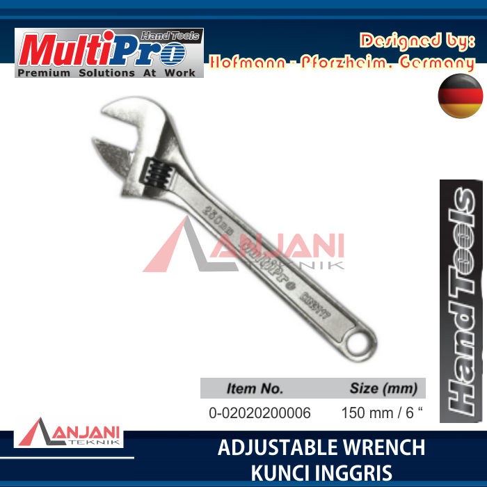 Jual KUNCI INGGRIS 6 INCH 150 MM MULTIPRO ADJUSTABLE WRENCH 6INCH 150MM ...