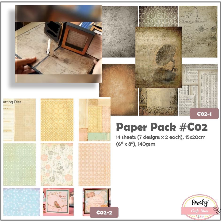 Jual LovelyCraftStore | C02 14pcs/pack Scrapbook paper pack ~ 7designs ...