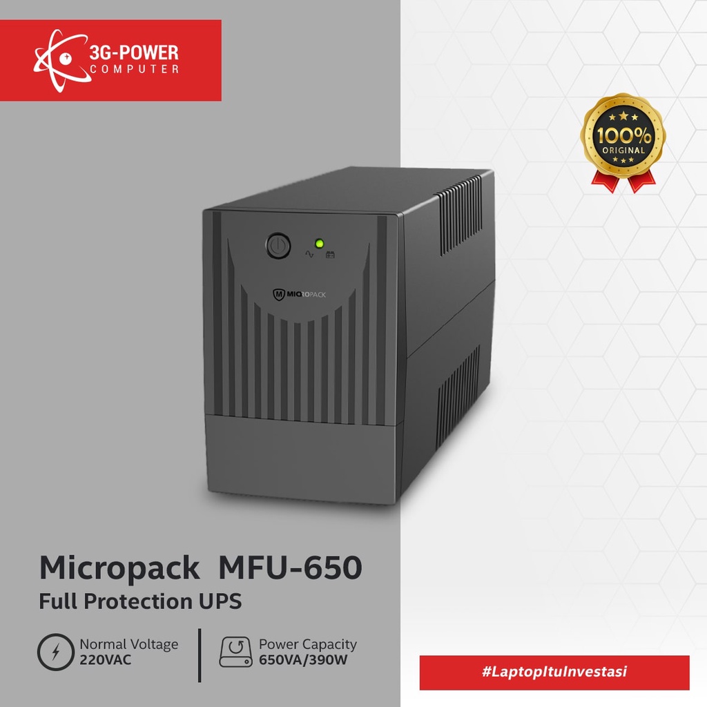 Jual Micropack MFU-650 UPS Premium Anti Petir 650VA / 390W / Battery 7Ah | Shopee Indonesia