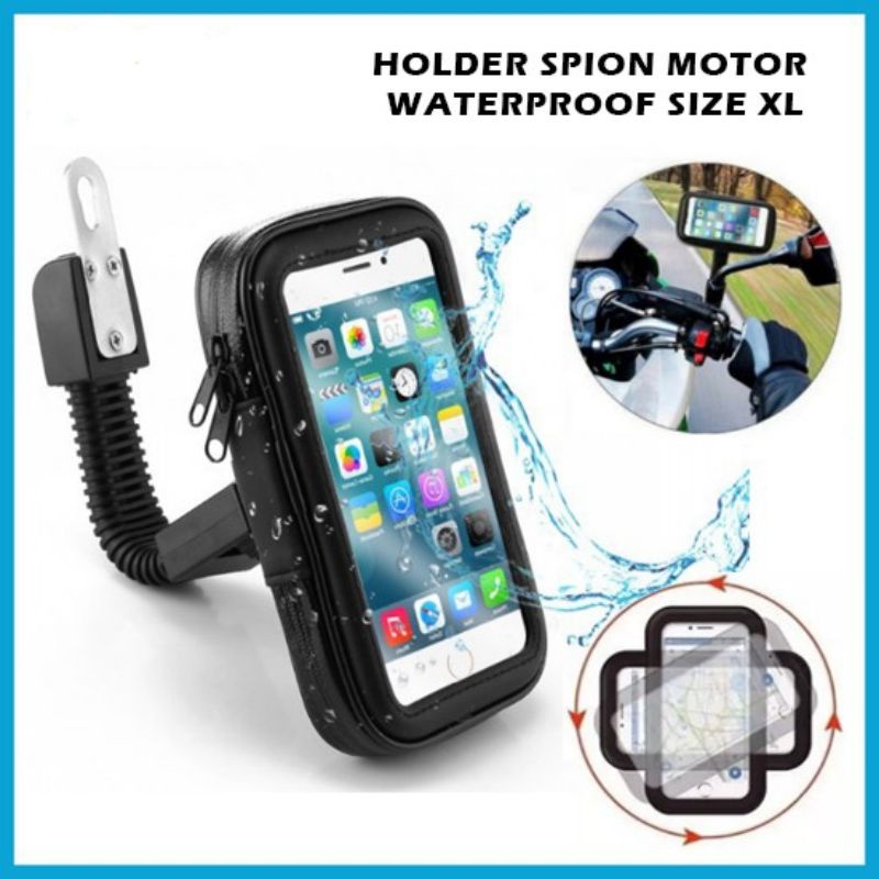 Jual Stand Holder Motor Spion Waterproof Size XL Motorcycle Case Bracket Hp Anti Air | Shopee ...
