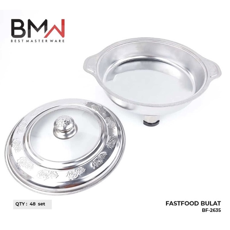Jual INDOLINE - TEMPAT MAKAN PRASMANAN BULAT- FAST FOOD BULAT STAINLESS ...