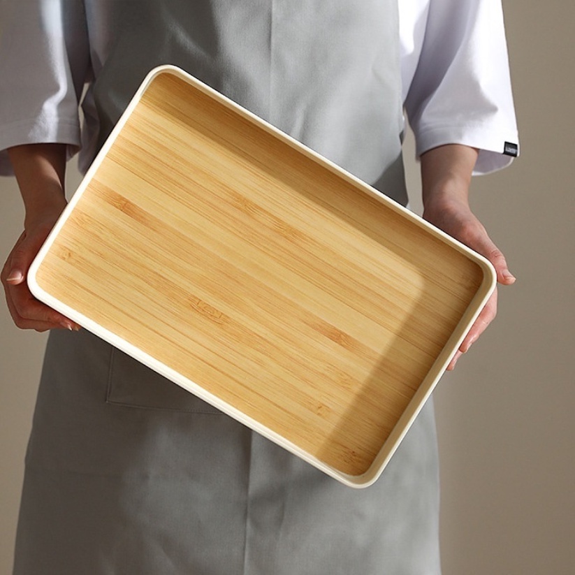 Jual 【COD】 RECTANGLE TRAY AESTHETIC NAMPAN KAYU TATAKAN PEREGI PLASTIK ...