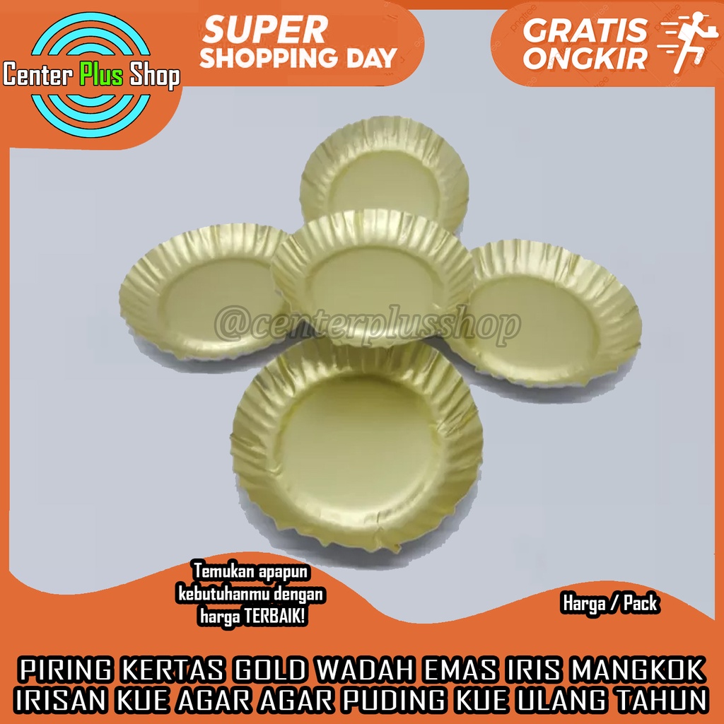 Jual PIRING KERTAS KUE GOLD PAPER PLATE PARTY EMAS 12 PCS CAKE TART ULANG TAHUN BULAT WADAH ...