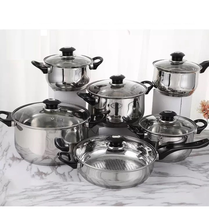 Jual PROMO!! Panci Set 12 Pcs Panci Set Serbaguna Panci Set Stainless ...