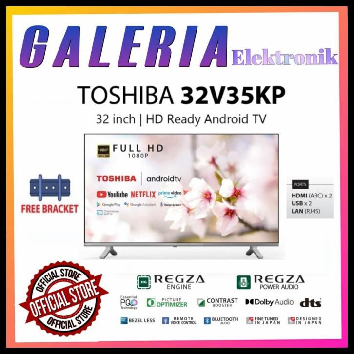 Jual Toshiba Led Tv 32 Inch 32V35Kp Hd Smart Android Tv 32" | Shopee ...
