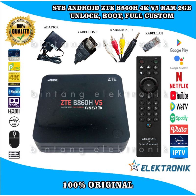 Jual STB Android Smart TV box B86OH 4K V5 Terbaru Hybrid Full Custom Unlock Root, Plug and Play ...