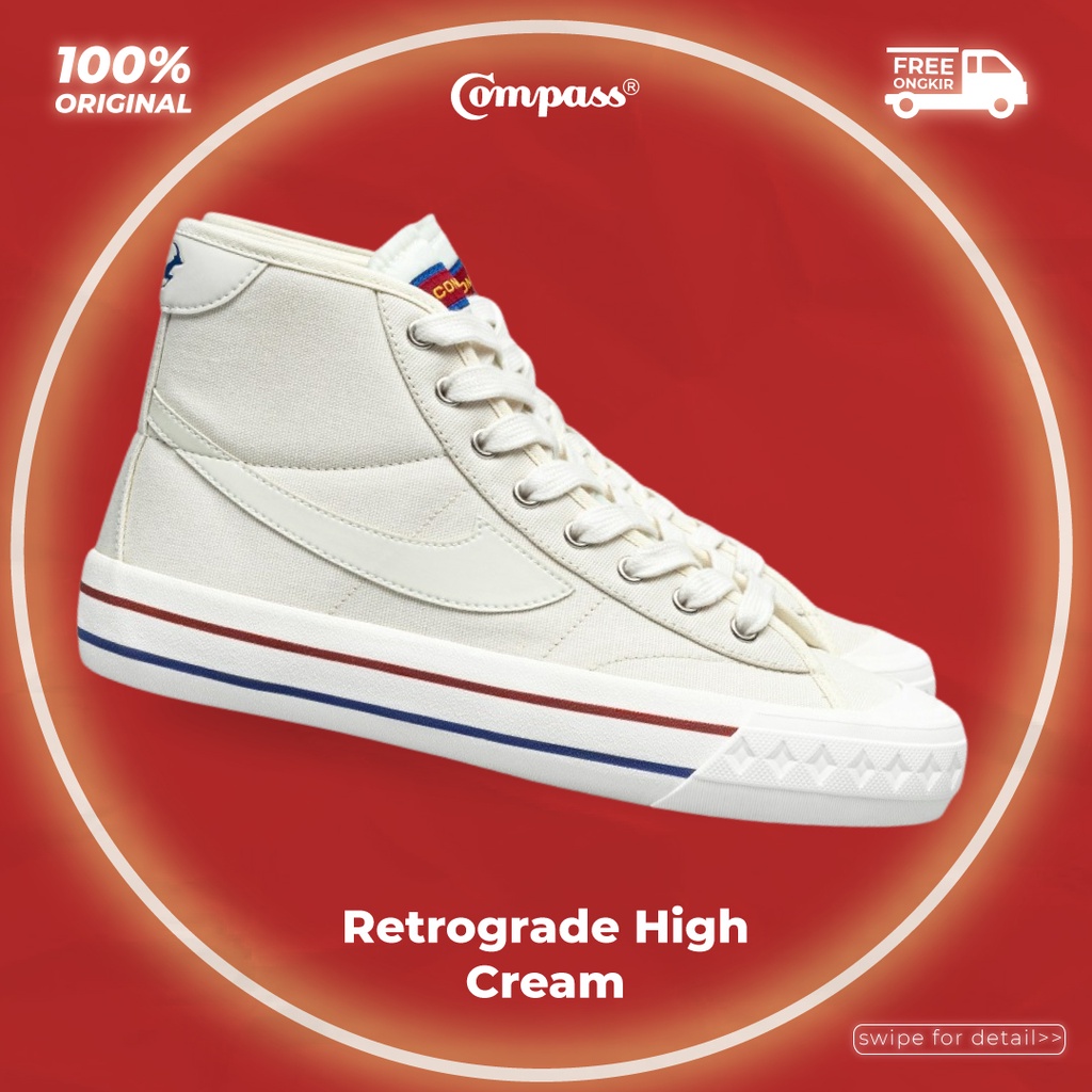 Jual [ORIGINAL] SEPATU COMPASS RETROGRADE CREAM HIGH | Shopee Indonesia