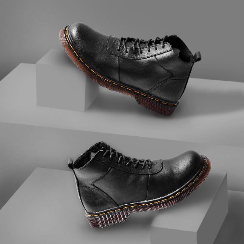 Jual SULTAN FOOTWEAR X SVEND 02 BLACK | Sepatu Boots Pria Kulit Asli ...