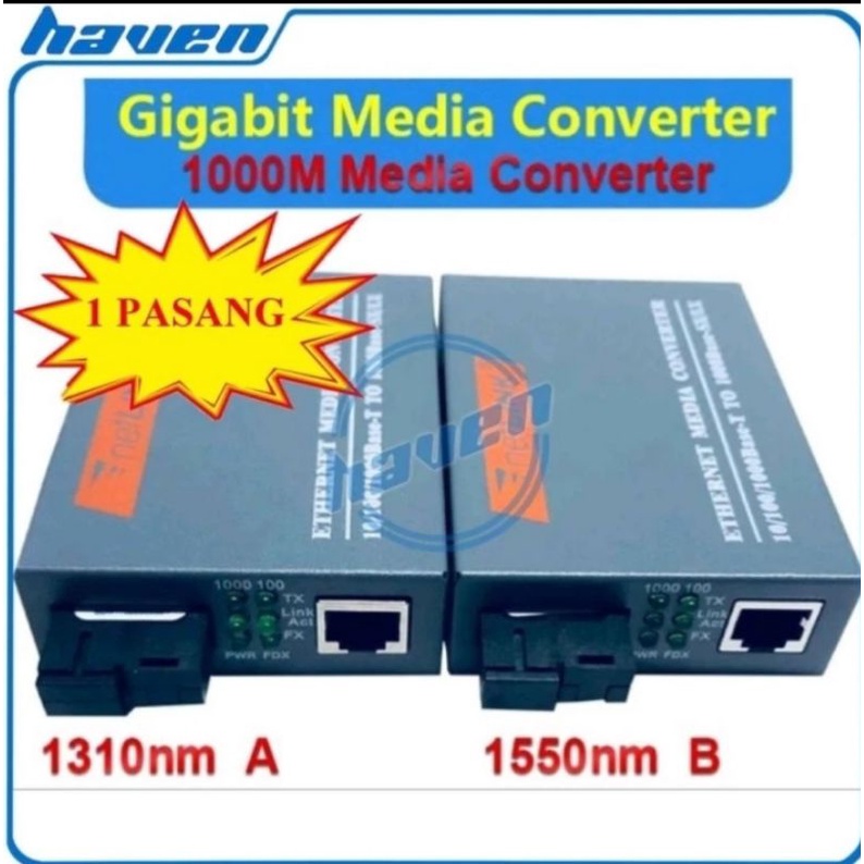 Jual Netlink HTB Gs-03 Gigabit Media Converter Rj45 FO Netlink Gigabit ...