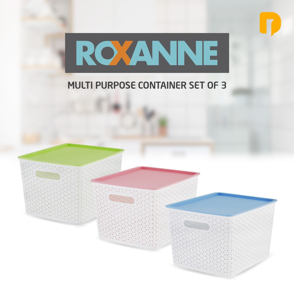 Jual ROXANNE MULTI PURPOSE CONTAINER SET OF 3 | KERANJANG CONTAINER SERBAGUNA | TEMPAT ...