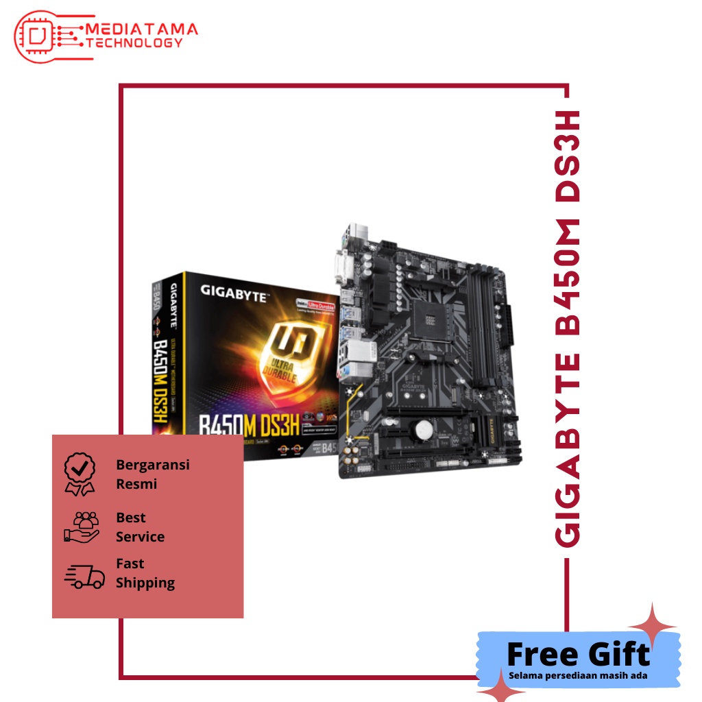 Jual GIGABYTE B450M DS3H - Motherboard (DDR4, AMD B450) | Shopee Indonesia