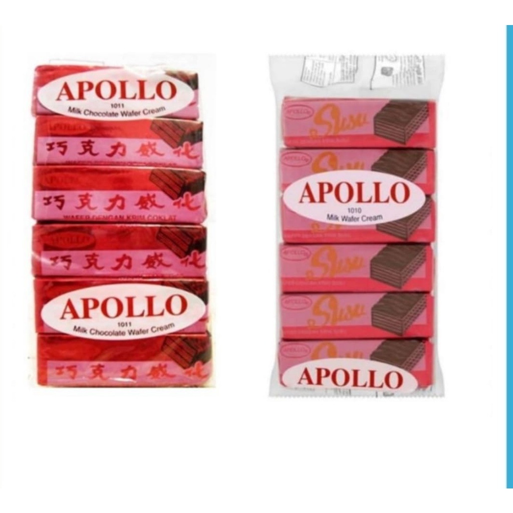 Jual APOLLO WAFER MILK CHOCOLATE / APOLO COATED WAFER 12 pcs x 12gr ...