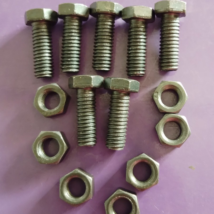 Jual Baut + Mur besi 5/16 x 1 /Hitam Nc/kunci 12/(per pcs) | Shopee Indonesia