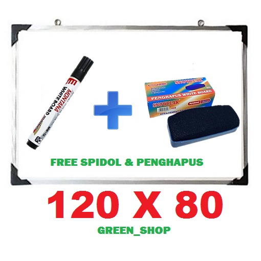 Jual PAPAN TULIS SPIDOL ATAU KAPUR / WHITEBOARD / BLACKBOARD UKURAN 120 ...