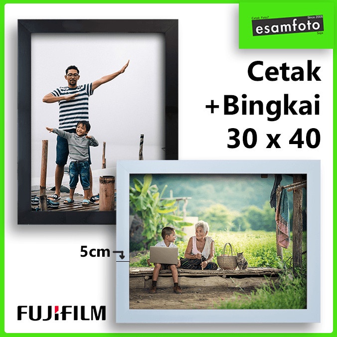 Jual Frm Cetak+Bingkai 12R 30X40 Foto Frame Figura Minimalis Standard ...