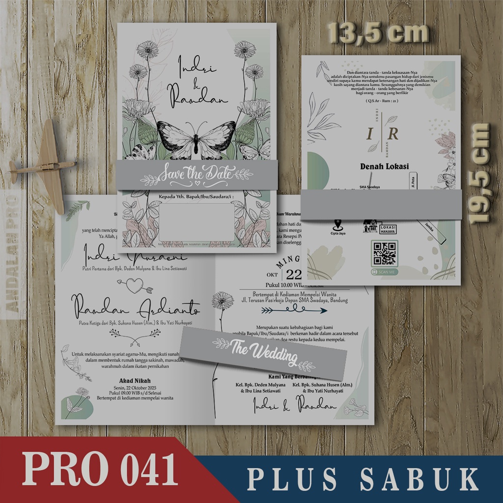 Jual Pro 041 Lipat 2 Plus Sabuk - Cetak Undangan Color / Berwarna ...