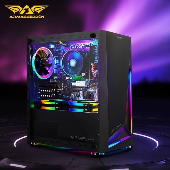 Jual ARMAGGEDDON NIMITZ N5 AURORA MICRO ATX GAMING PC CASE - HITAM ...