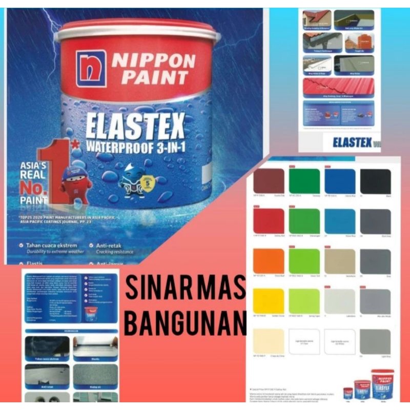 Jual nippon elastex 3 in1 cat pelapis anti bocor kemasan 4 kg,elastex ...