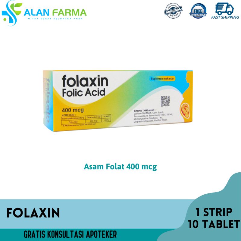 Jual Folaxin 400 mcg Strip | Asam Folat 400 mcg | Shopee Indonesia
