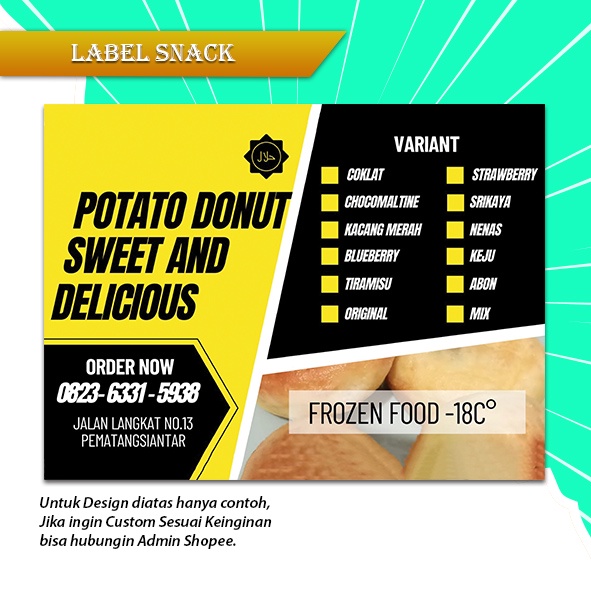 Jual Cetak Stiker / Label Snack / Makanan Ringan ( Isi 100Pcs ...