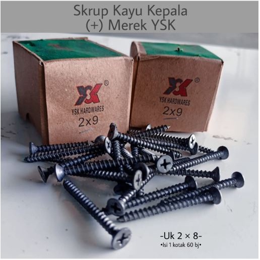 Jual Skrup kayu kepala plus 2 in / sekrup kayu / skrup galvanis 2 x 9 ...