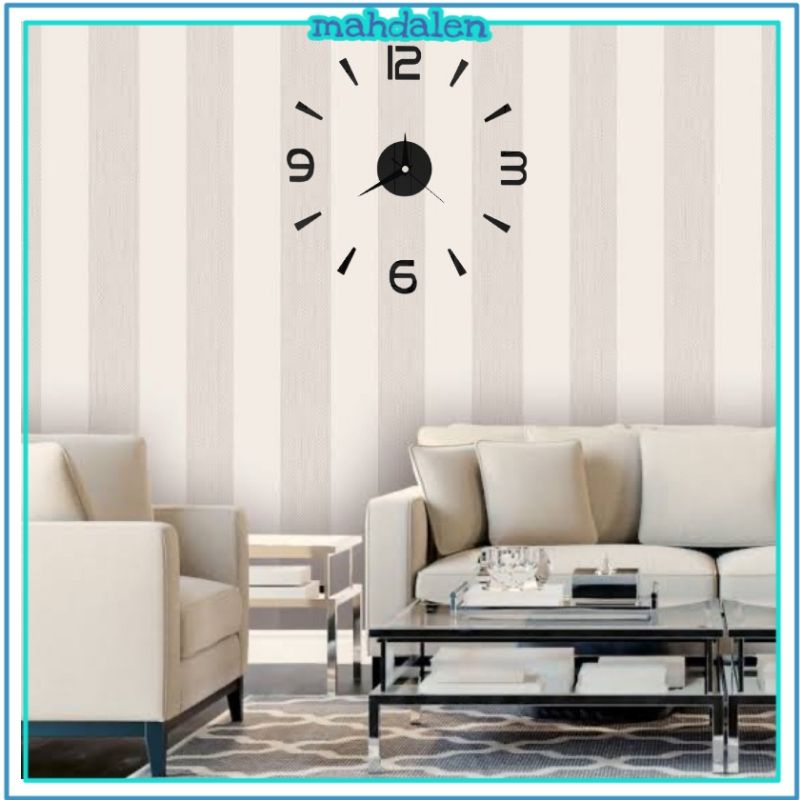 Jual JAM DINDING TEMPEL DIY ANALOG 3D GIANT MODERN CLOCK / WALL CLOCK ...