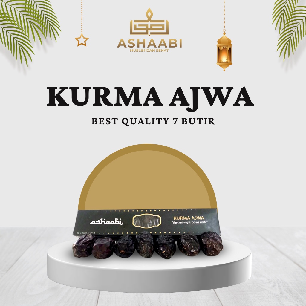 Jual Kurma Ajwa 7 Butir Premium Quality Black Dates Korma Azwa 7 buah ...