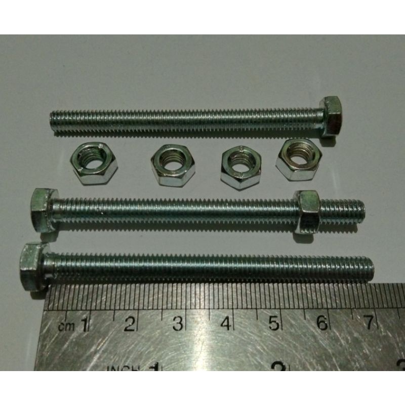Jual 20 pcs baut + mur putih BMP m6 x 70 mm galvanis kunci 10 | Shopee Indonesia