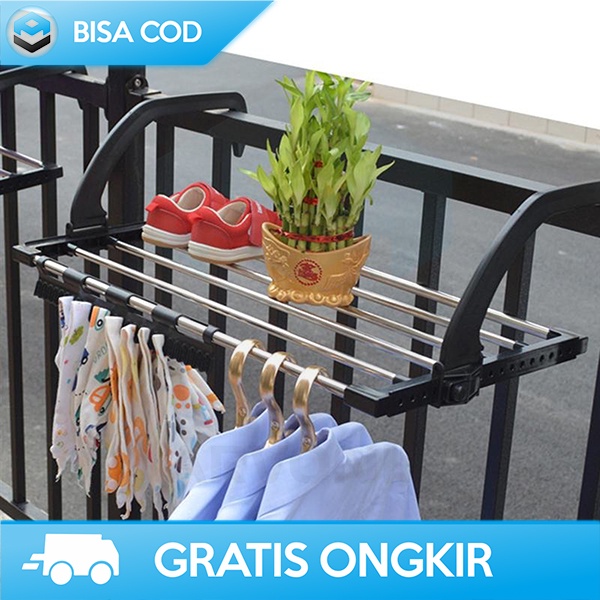 Jual PORTABLE JEMURAN HANDUK BALKON RAK HEMAT TEMPAT GANTUNGAN ...
