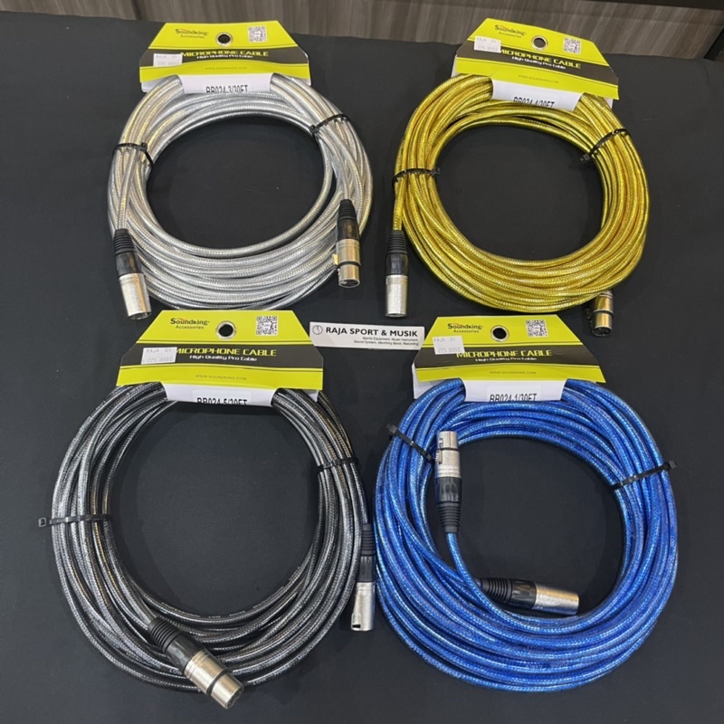 Jual SOUNDKING 9 METER MICROPHONE CABLE - 30 FT BB024 GOLD SILVER BLUE ...