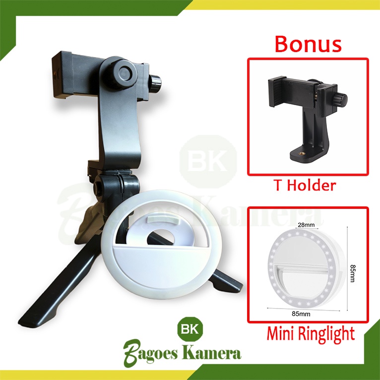 Jual Paket Vlog Tripod Mini Portable Handheld Folding Grip Tripod Lipat ...