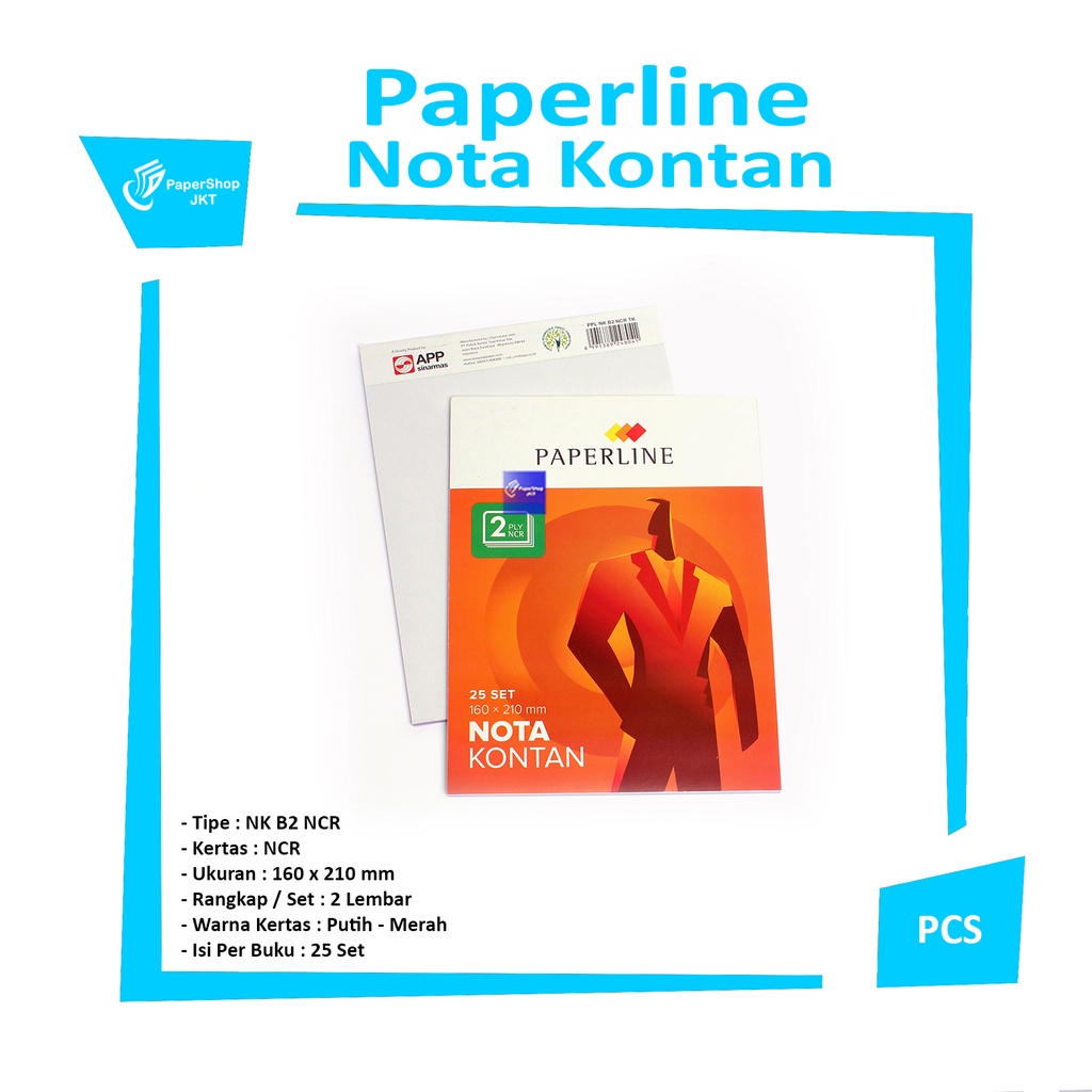 Jual PAPERLINE - Nota B2 - Nota Kontan Besar 2 Rangkap - Pcs | Shopee ...