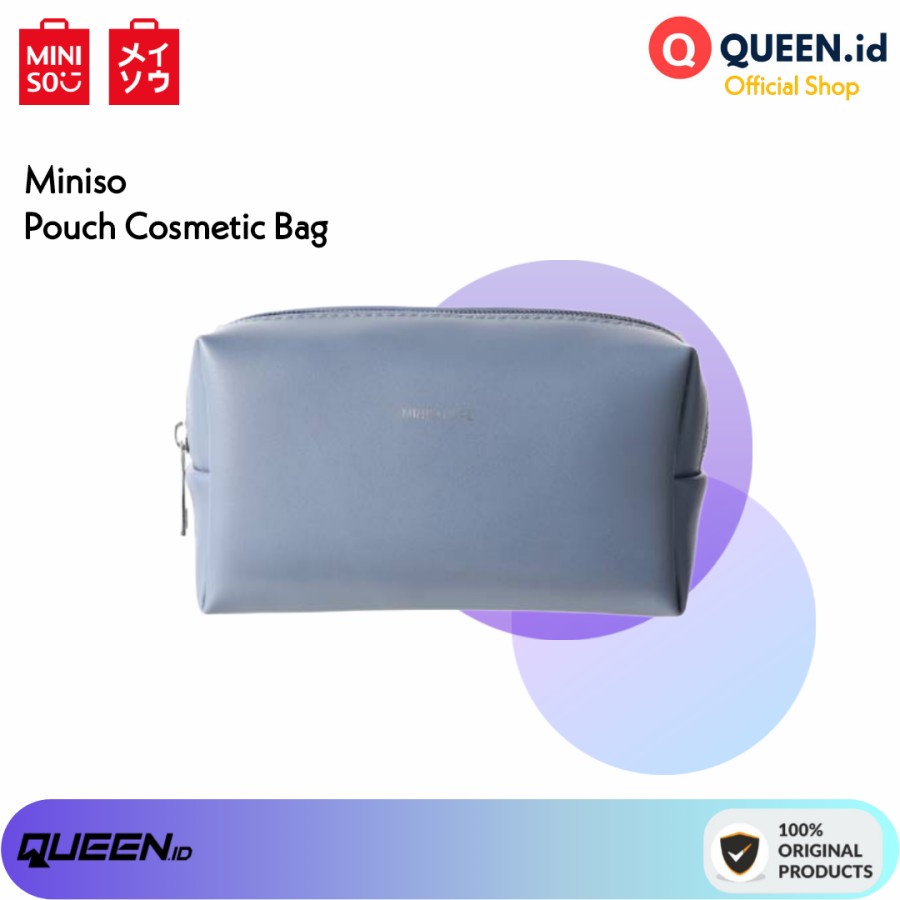 Jual Miniso Pouch Minimalist Rectangle Solid Cosmetic Bag Tas Organizer ...