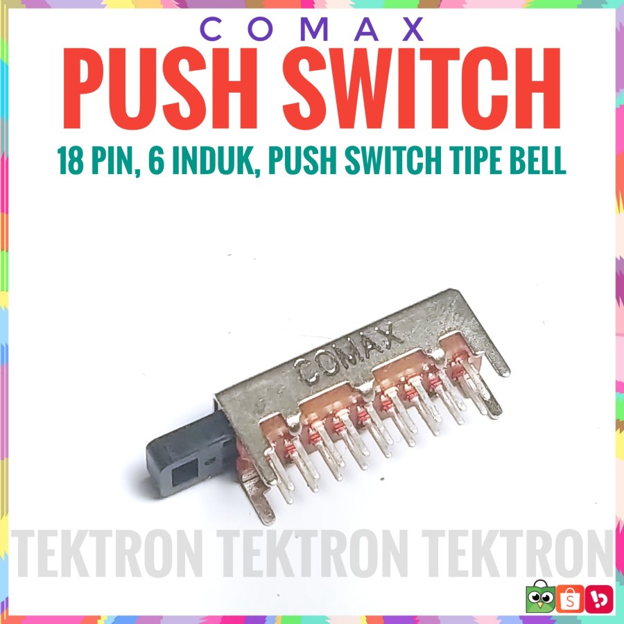 Jual Comax Push Switch 18 pin 6 induk On Off tipe Bell momentary ...