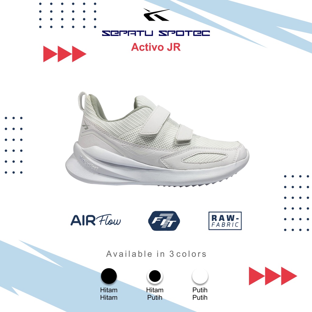 Jual SPOTEC Sepatu Anak ACTIVO JR Putih - Putih | Shopee Indonesia