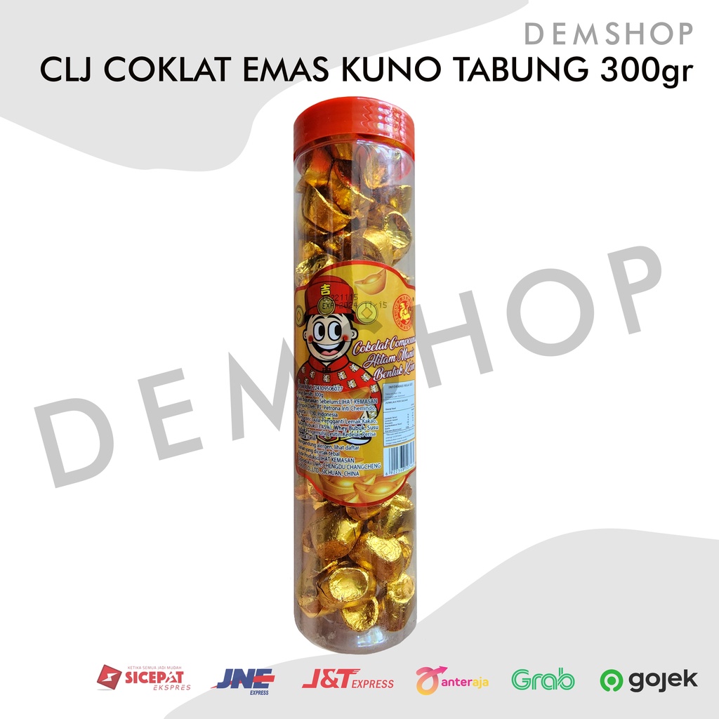 Jual CHEN LIANG JI COKLAT TABUNG BENTUK TAEL EMAS 300GR CHOCOLATE GOLD ...